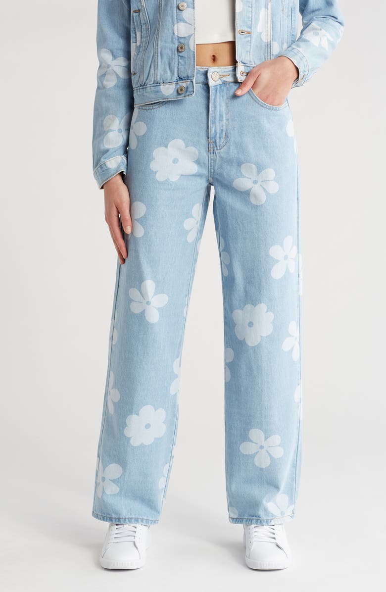 FLYING ANGEL Floral Wide Leg Jeans | Nordstromrack