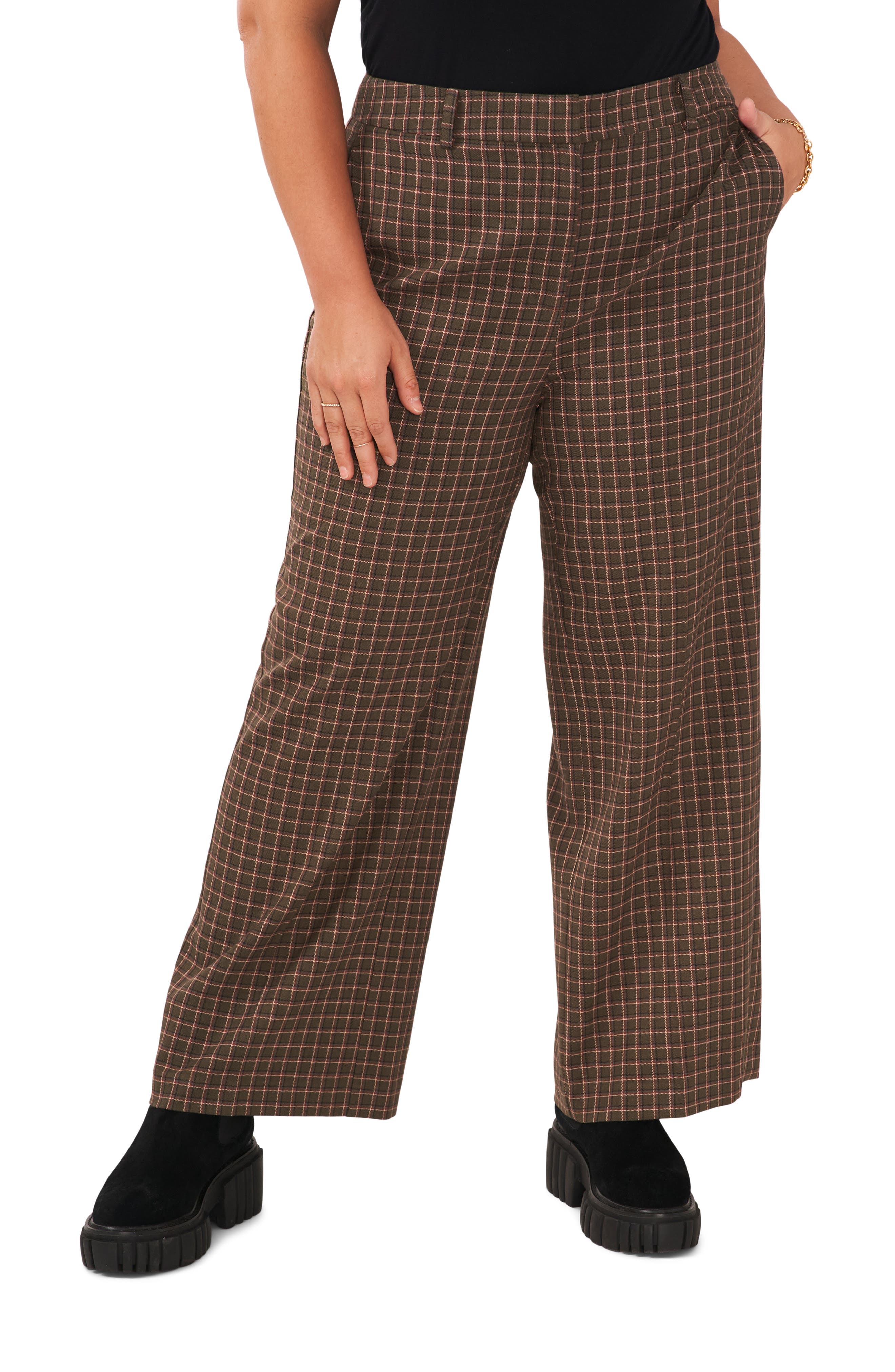 Vince Camuto Plaid Wide Leg Pants | Nordstromrack