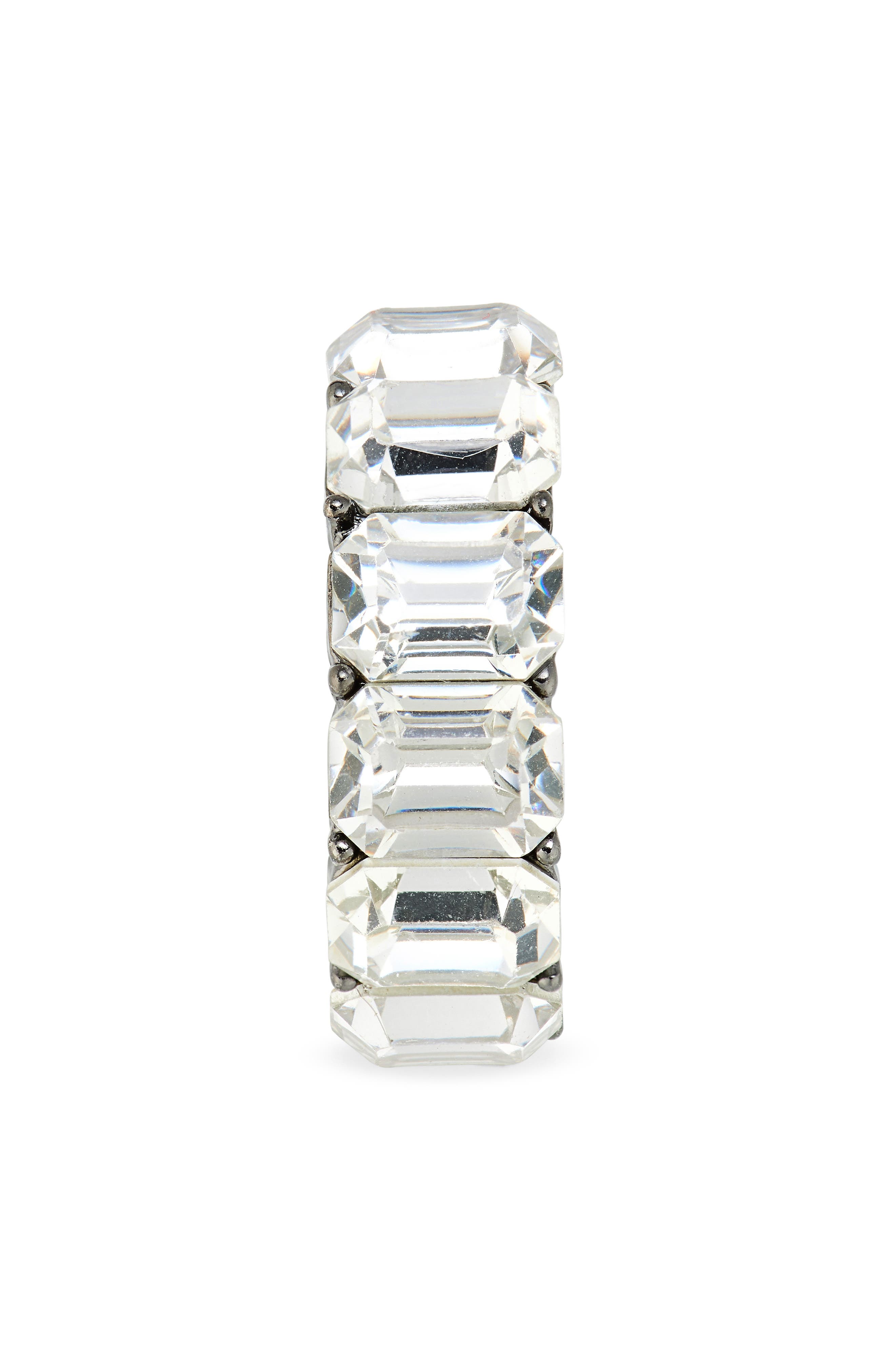 NORDSTROM RACK Emerald Cut Crystal Eternity Band Ring | Nordstromrack