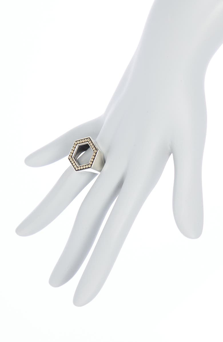 LAGOS Caviar Bead 18K Gold & Sterling Silver Open Hexagon Statement ...