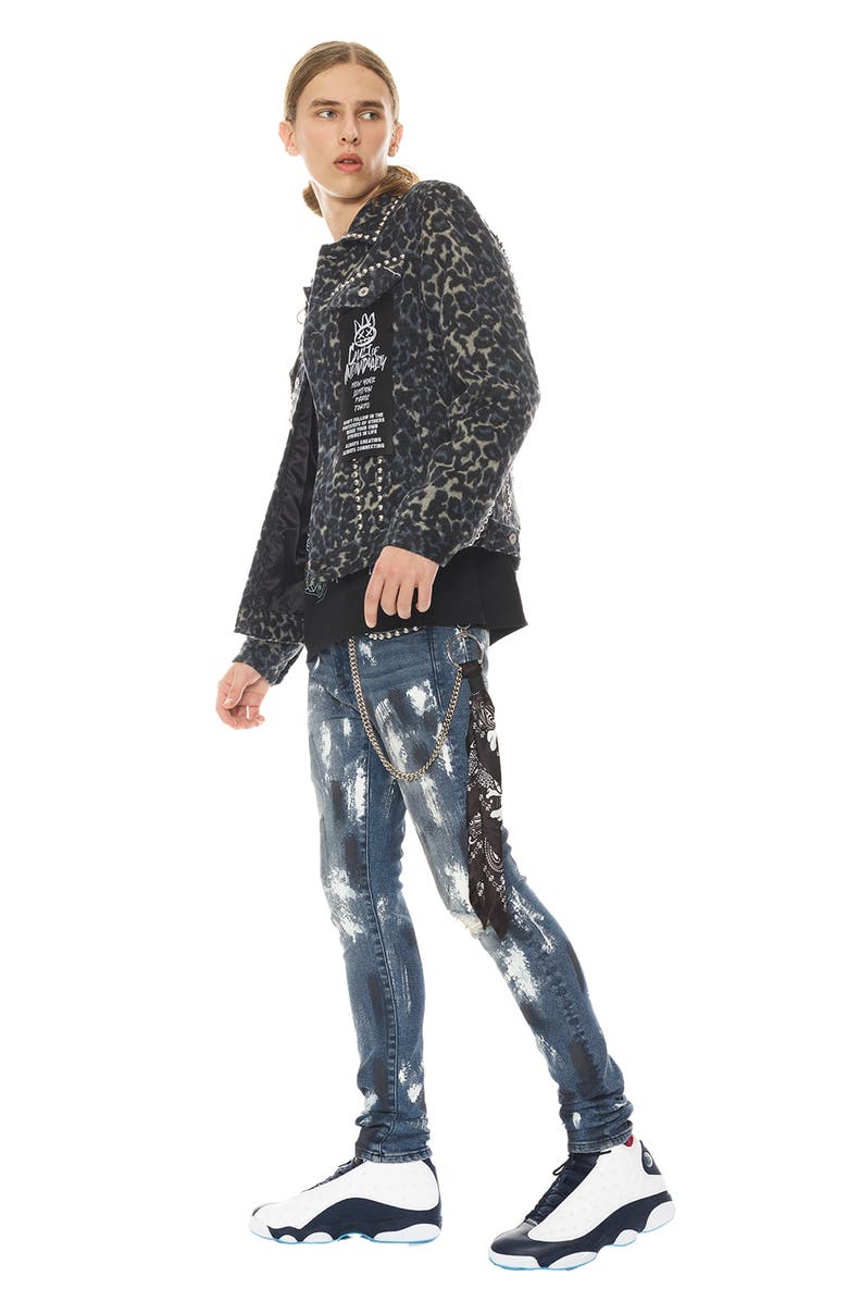 Cult of Individuality Type II Studded Leopard Print Fleece Trucker ...