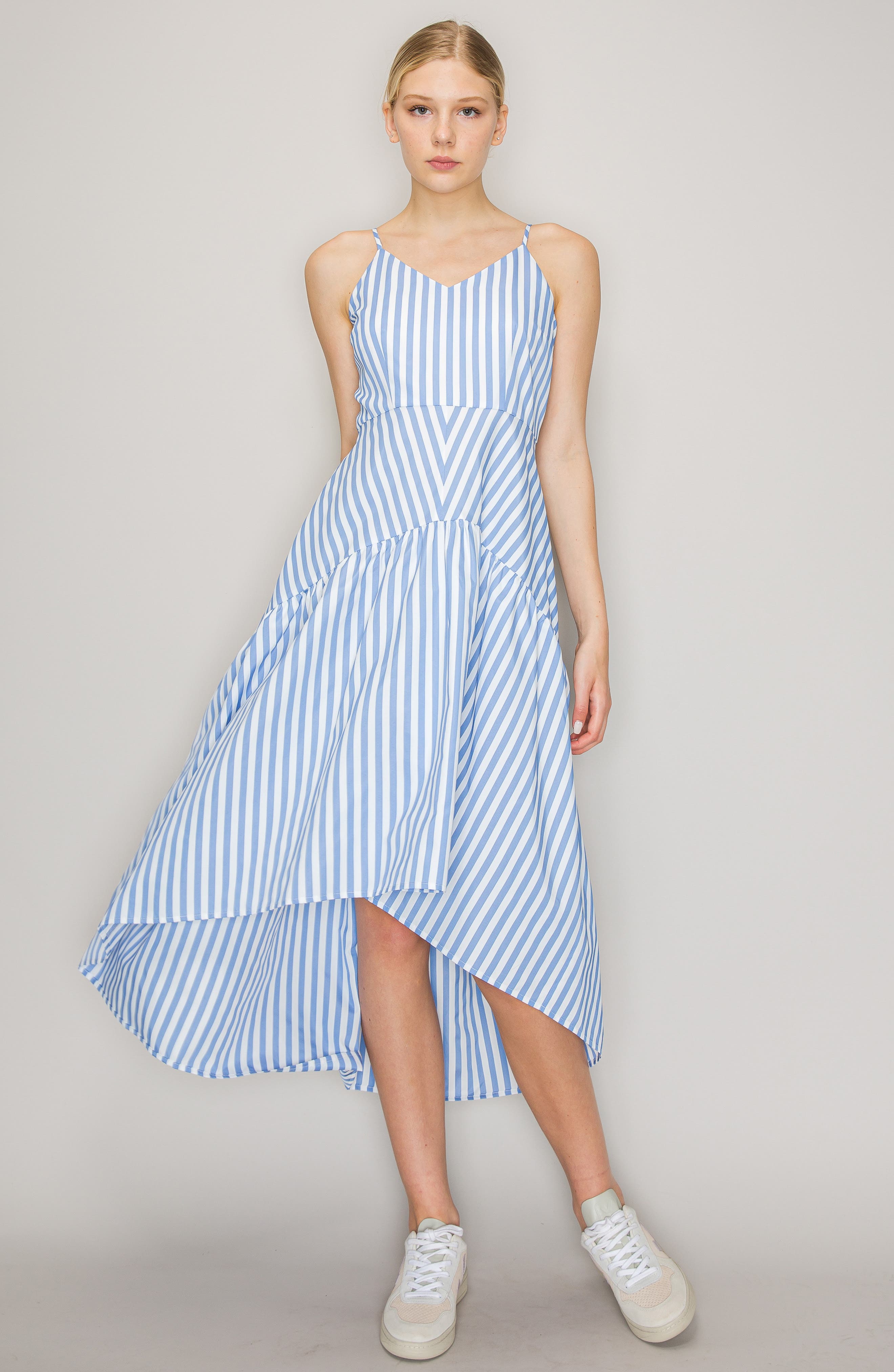 MELLODAY Stripe High-Low Sundress | Nordstromrack