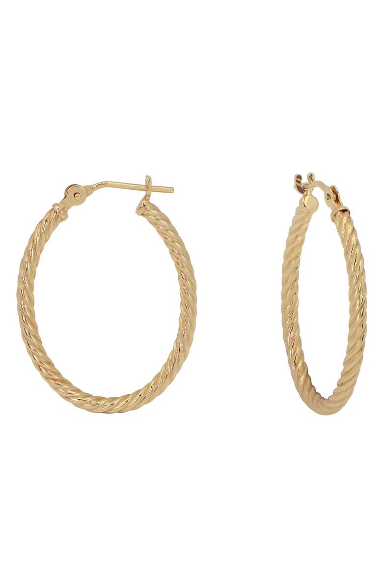 CANDELA JEWELRY 14K Yellow Gold Rope Texture Hoop Earrings | Nordstromrack
