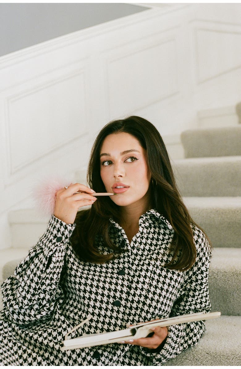 WAYF x Jourdan Sloane Michelle Houndstooth Jacquard Snap-Up Jacket ...
