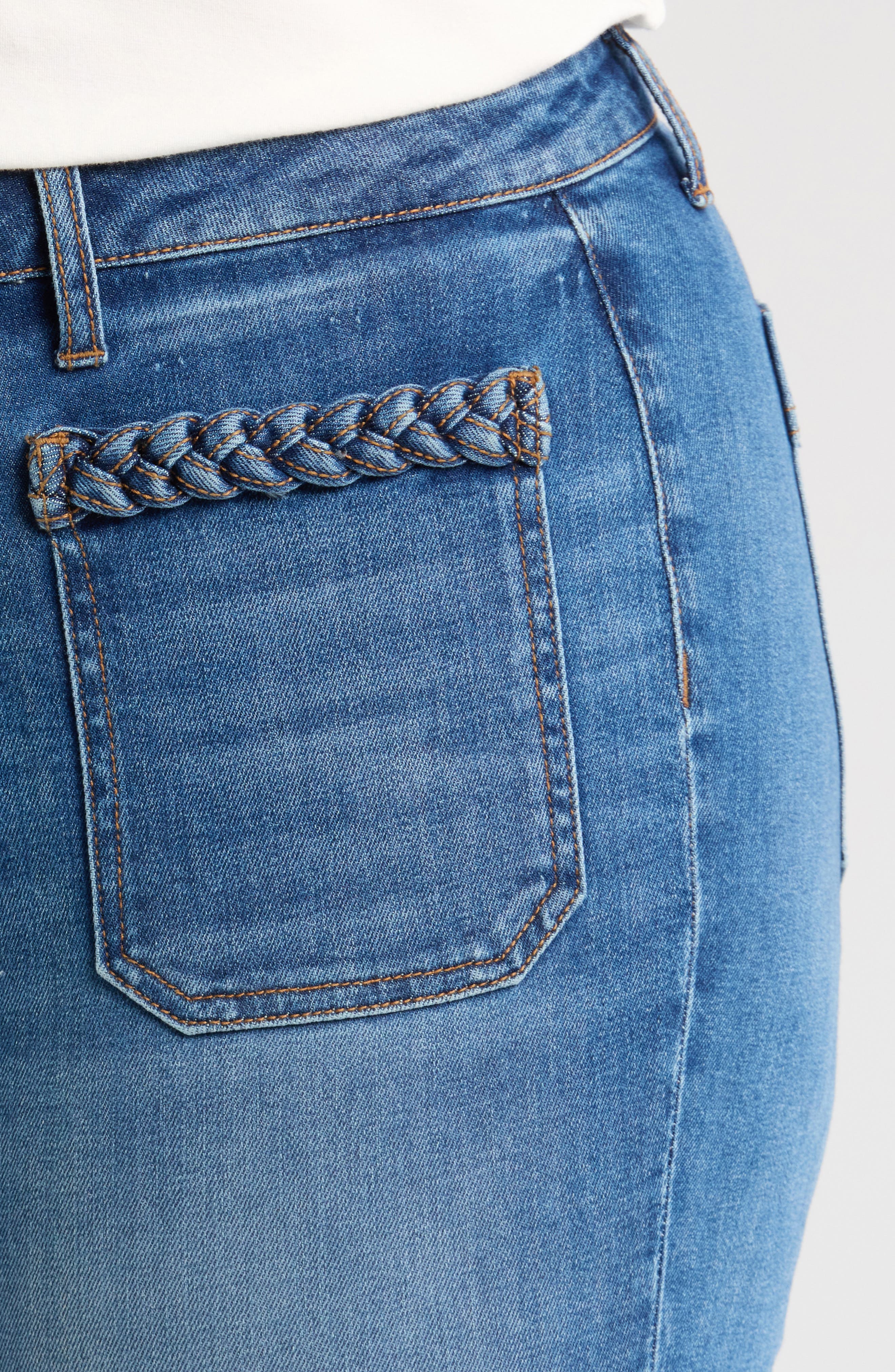 KUT from the Kloth Ana Braid Pocket High Waist Flare Jeans | Nordstromrack