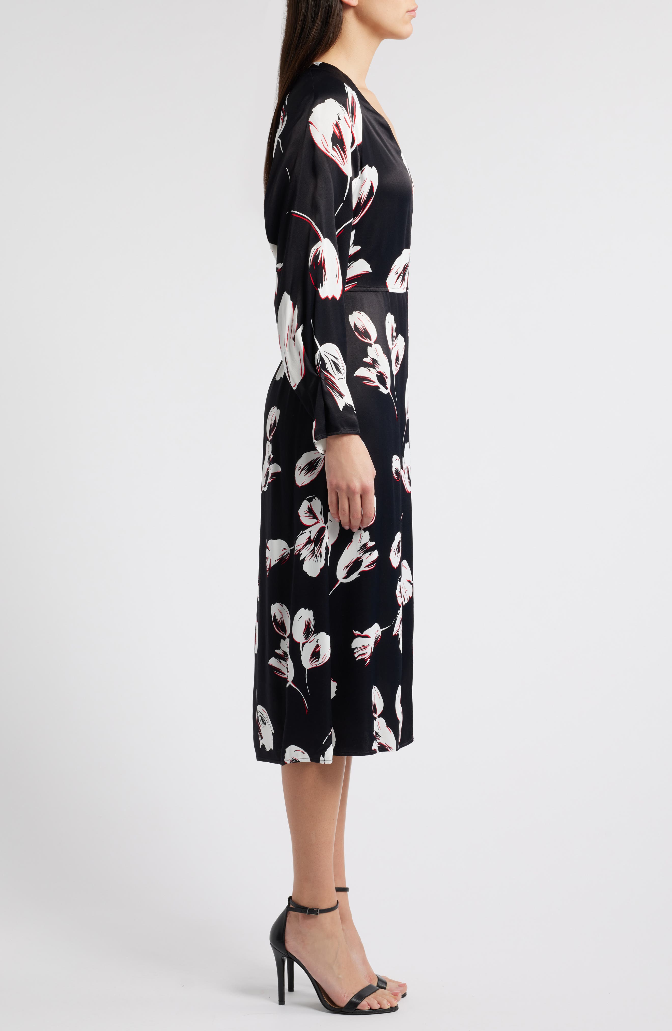 BOSS Diesha Long Sleeve Satin A-Line Dress | Nordstromrack