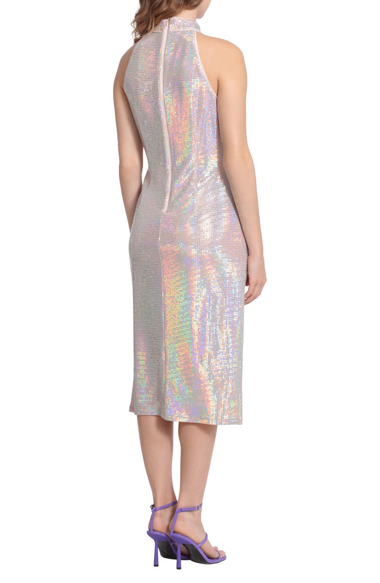 DONNA MORGAN FOR MAGGY Metallic Halter Neck Cocktail Dress | Nordstromrack