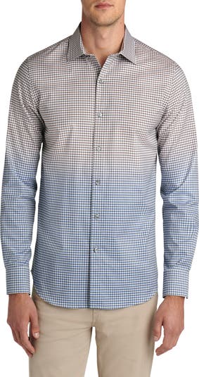 Bugatchi Shaped Fit Check Stretch Button-Up Shirt | Nordstromrack