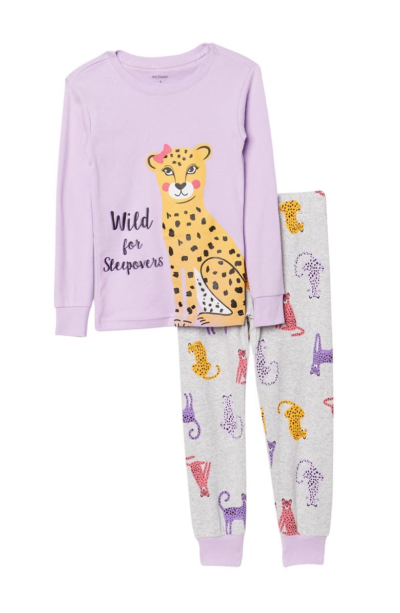 Petit Lem Cheetah Long Sleeve Top & Joggers Pajama Set | Nordstromrack