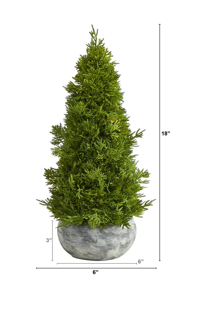 NEARLY NATURAL 18in. Cypress Cone Artificial Tree in Decorative Planter ...