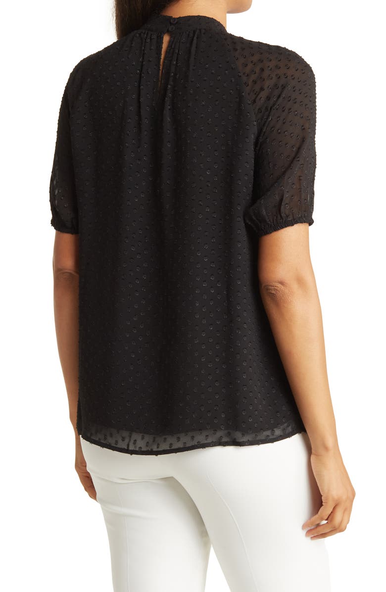 DR2 by Daniel Rainn Swiss Dot Short Sleeve Blouse | Nordstromrack