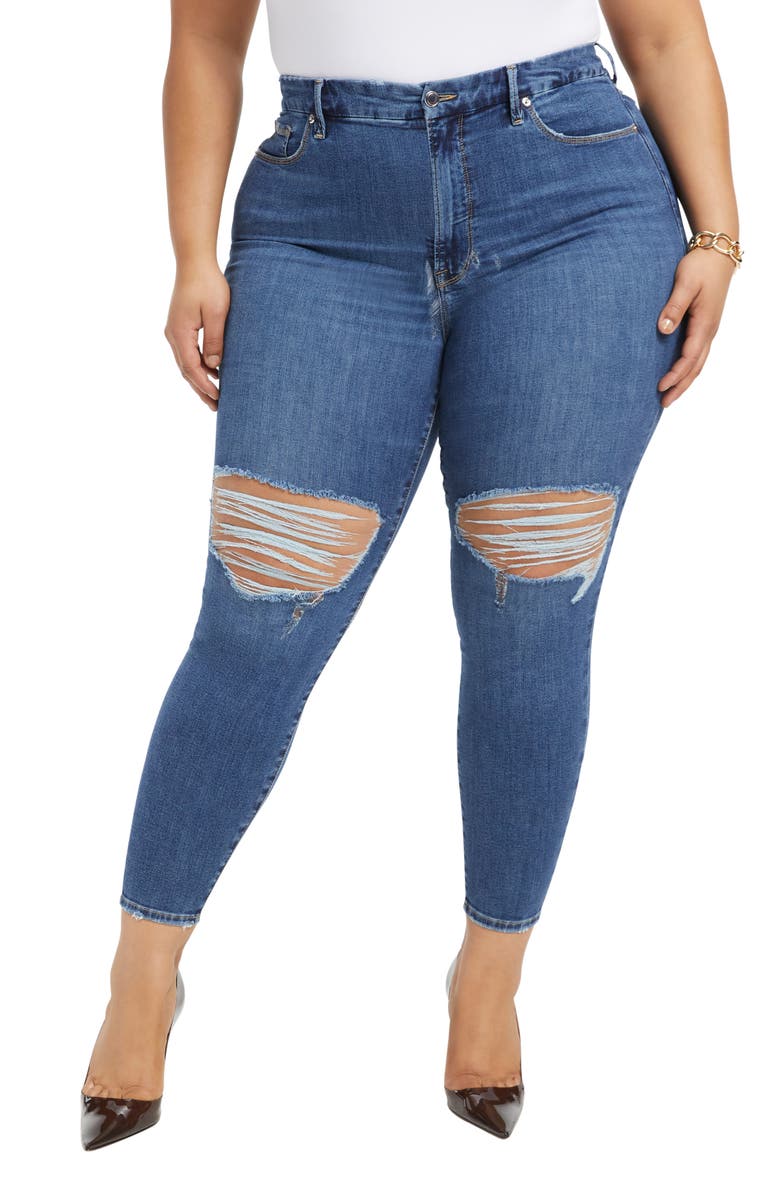 Good American Good Waist Organic Cotton Crop Jeans | Nordstromrack