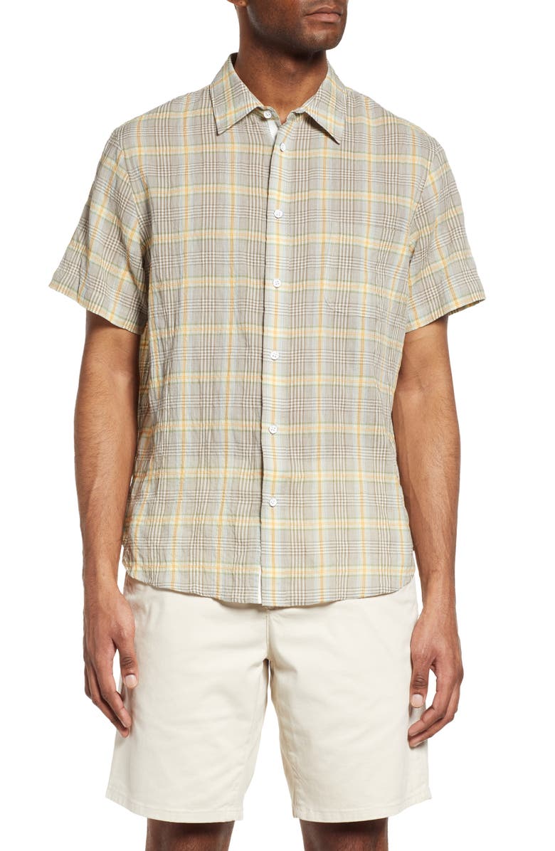 rag & bone Gus Plaid Short Sleeve Button-Up Shirt | Nordstromrack