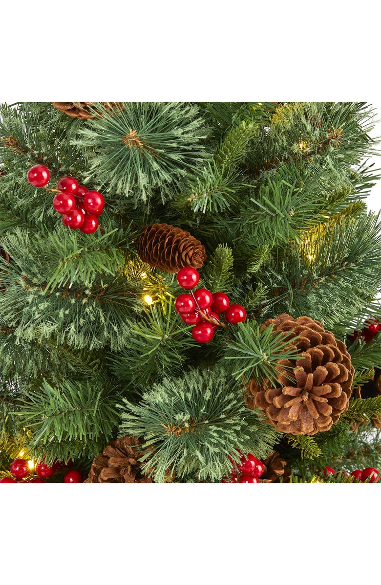NEARLY NATURAL 3ft. Norway Mixed Pine Artificial Christmas Tree with 50 ...