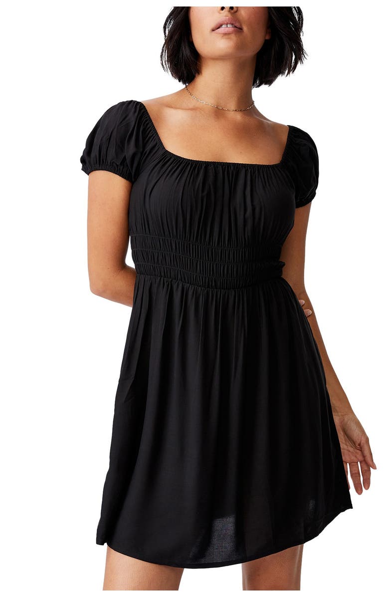 Cotton On Woven Frankie Puff Sleeve Shirred Fit And Flare Mini Dress ...