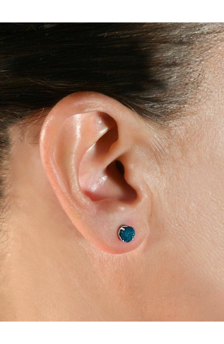 Bliss Diamond 1 1/4 Ct T.W. Round Blue Diamond Studs in 14k Gold Lab ...