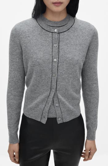 MANGO Crewneck Wool Cardigan | Nordstrom