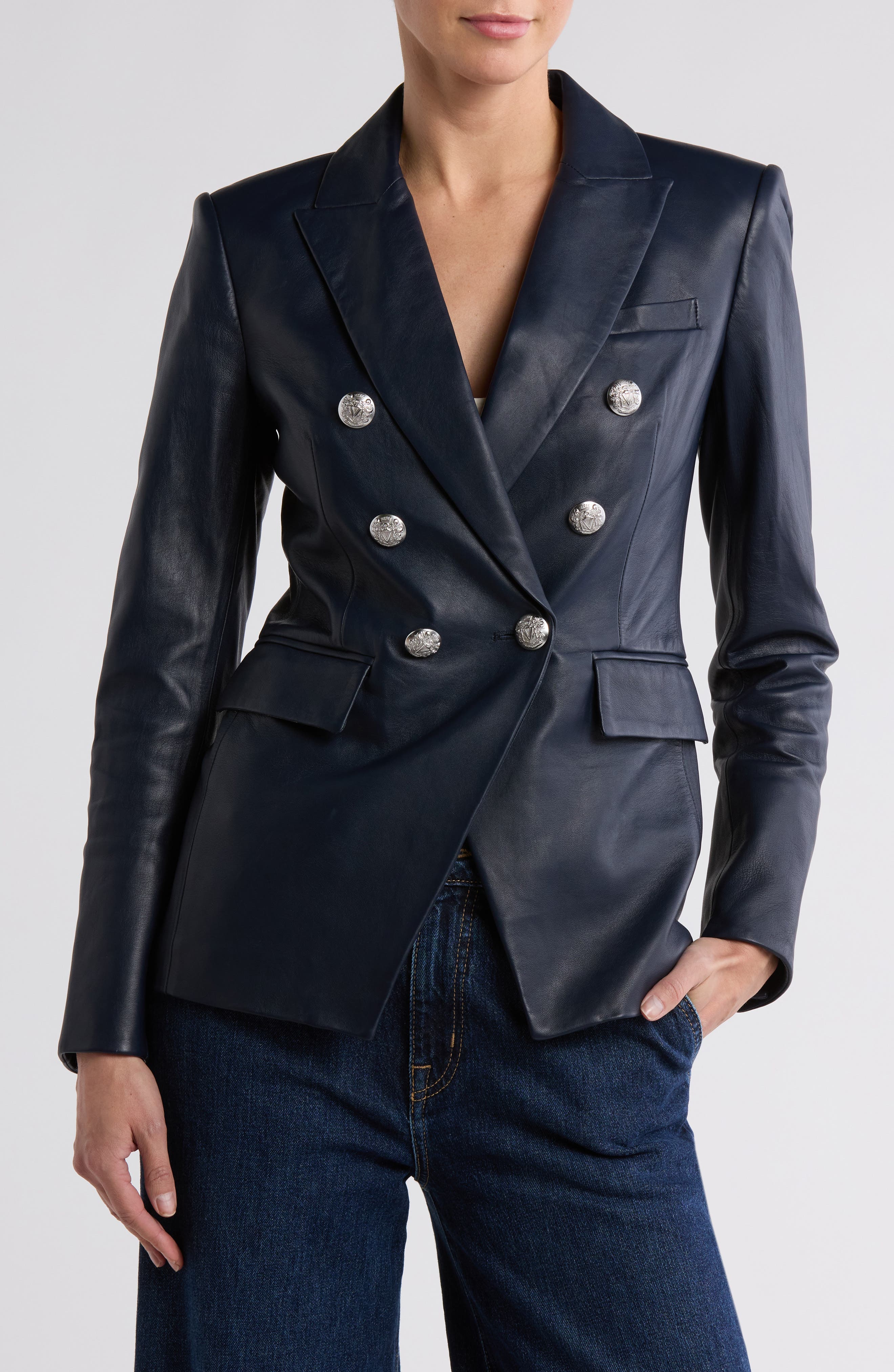 Veronica Beard Miller Leather Dickey Jacket | Nordstromrack