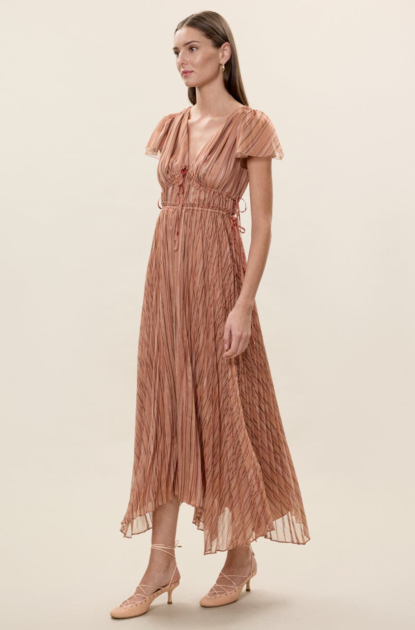 Rebecca Taylor Celeste Stripe Pleated Dress | Nordstrom