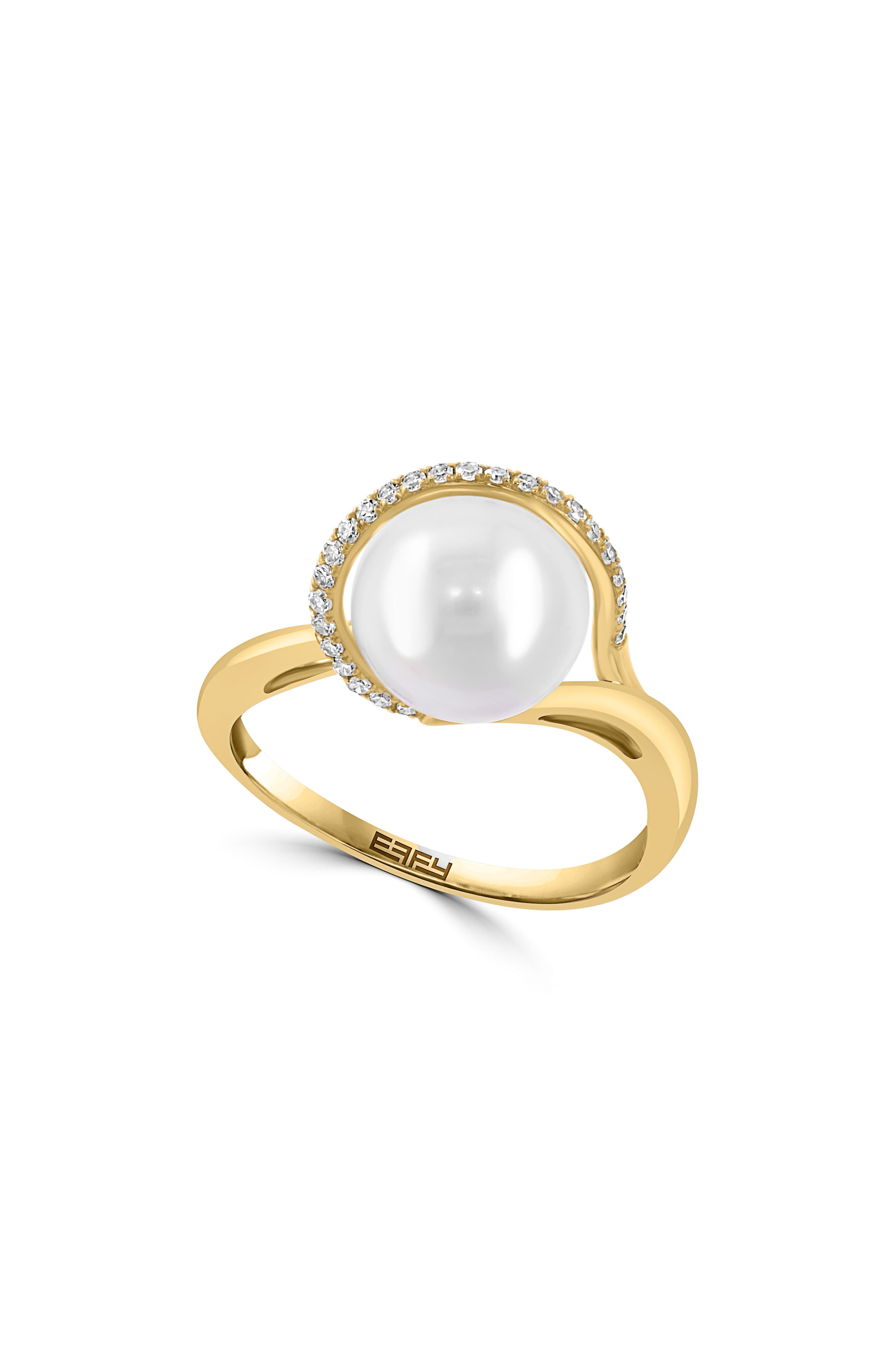 EFFY Freshwater Pearl & Diamond Ring - 0.1ct. | Nordstromrack
