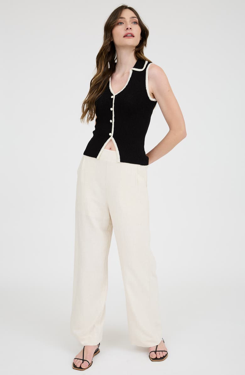 Blu Pepper Johnny Collar Button Front Knit Tank Top | Nordstromrack