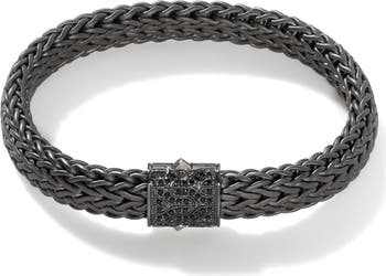 John Hardy Icon Bracelet, Dark Silver, Pavé, 11mm | Nordstrom