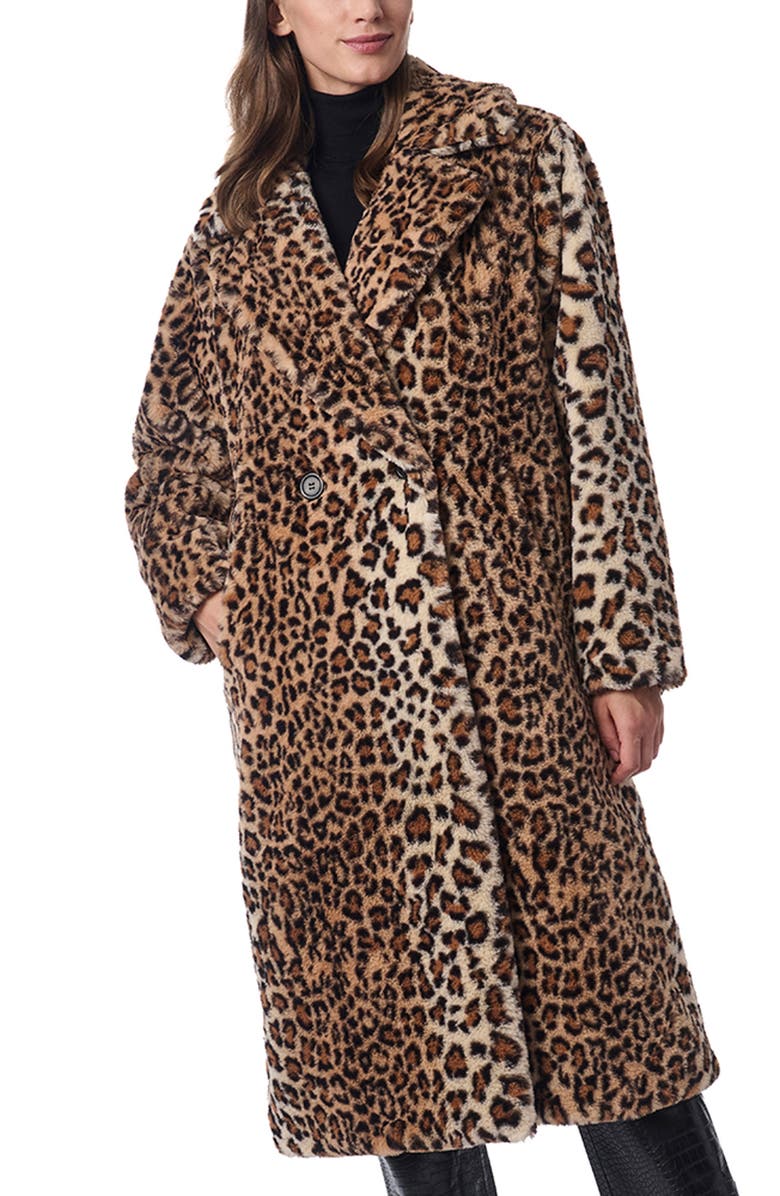 Bernardo Leopard Print Faux Fur Coat | Nordstromrack