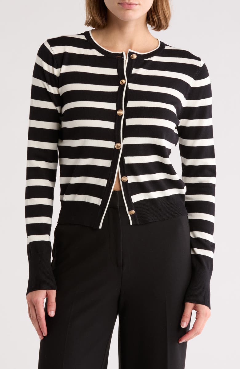Blu Pepper Stripe Crop Cardigan | Nordstromrack