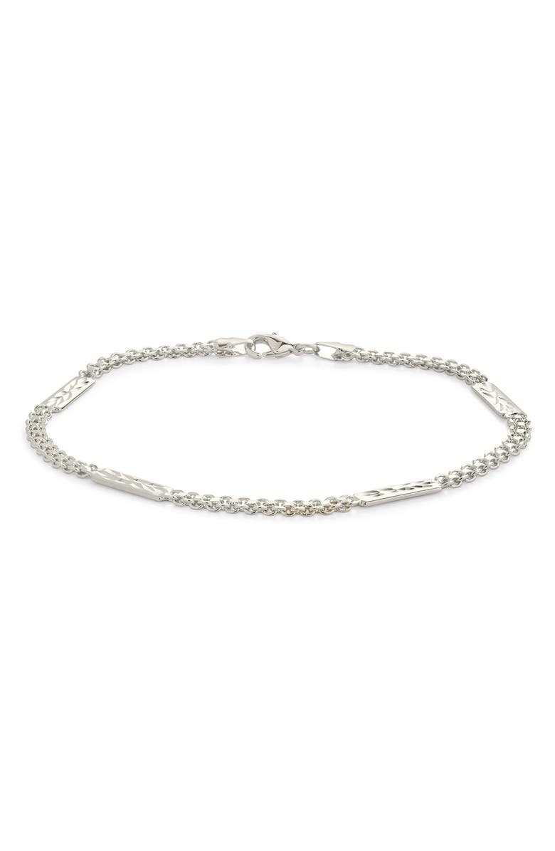 Sterling Forever 14K Gold Plated Textured Station Anklet | Nordstromrack