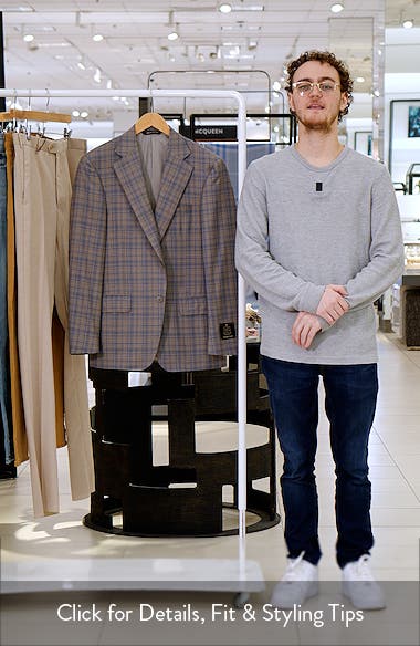 Heritage Gold Tan & Blue Double Check Slub Wool Sport Coat | Nordstrom