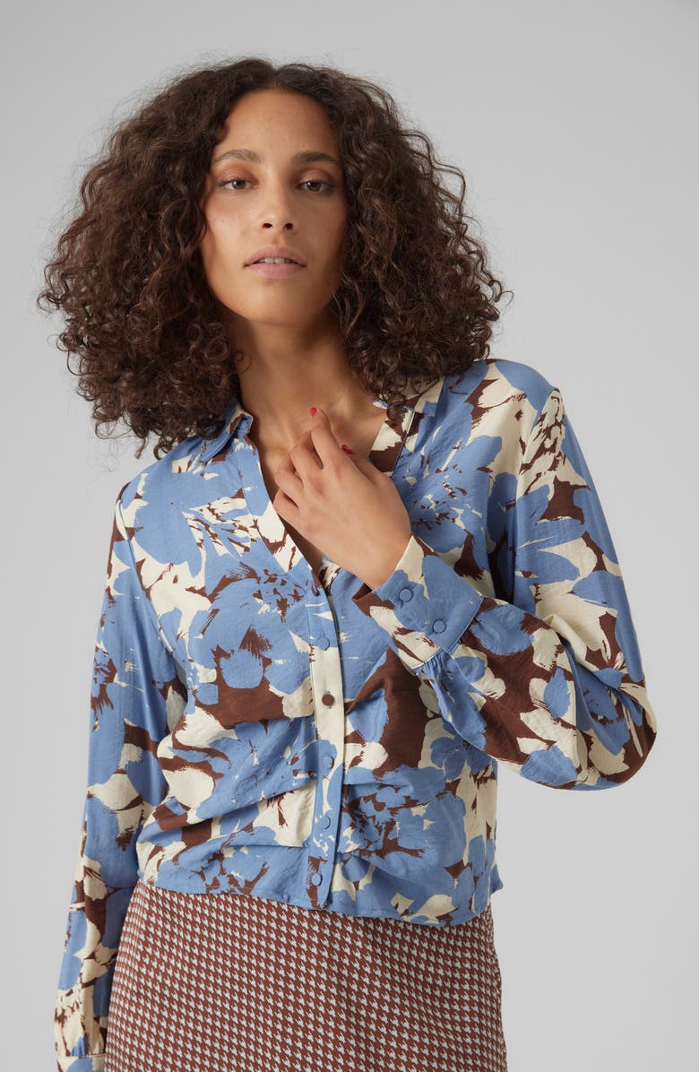 VERO MODA Brita Berta Floral Print Button-Up Shirt | Nordstromrack