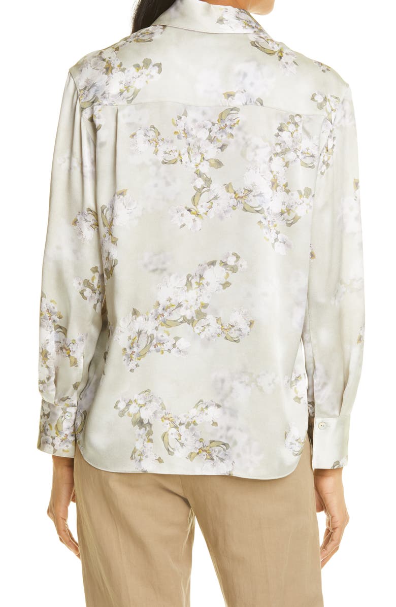 Vince Hazy Blossom Long Sleeve Button-Up Silk Blouse | Nordstromrack