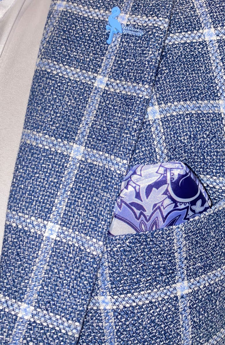 TailorByrd Navy Windowpane Modern Fit Linen Blend Sport Coat ...