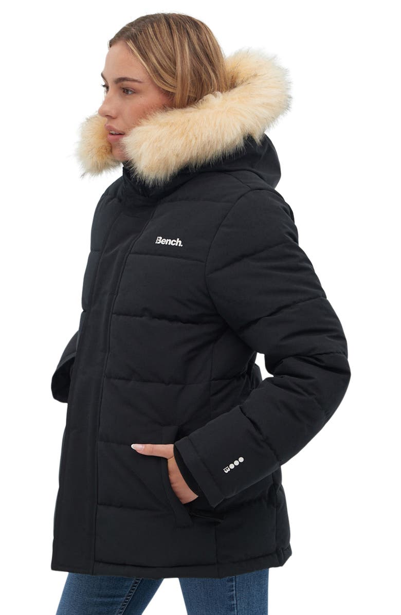 Bench. Hooded Puffer Jacket with Faux Fur Trim | Nordstromrack