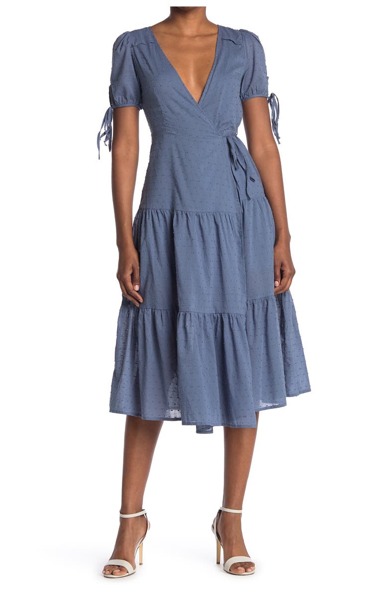 SEE THE SHADES Swiss Dot Puff Sleeve Tiered Dress | Nordstromrack