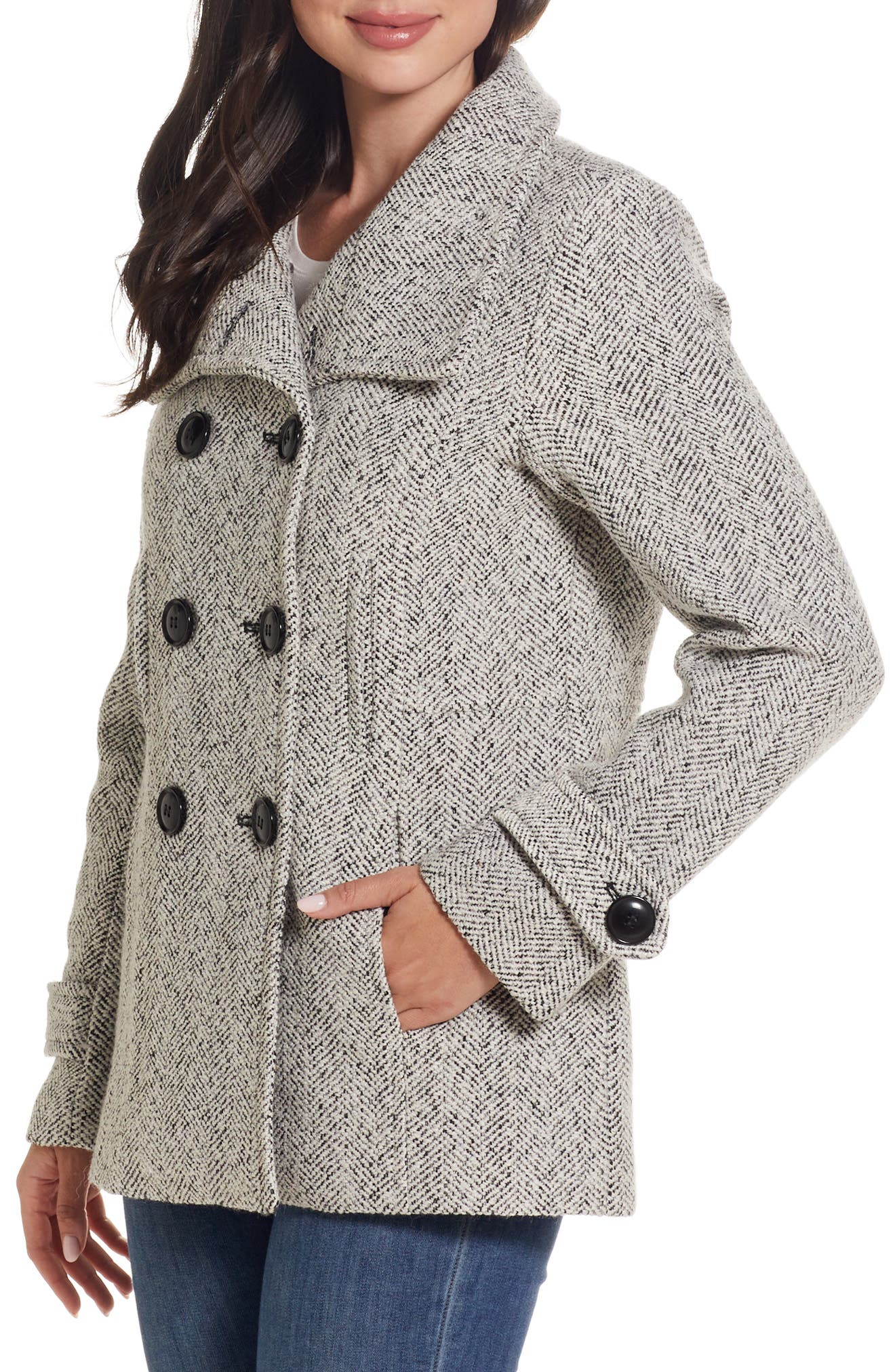 Gallery Double Breasted Peacoat | Nordstrom
