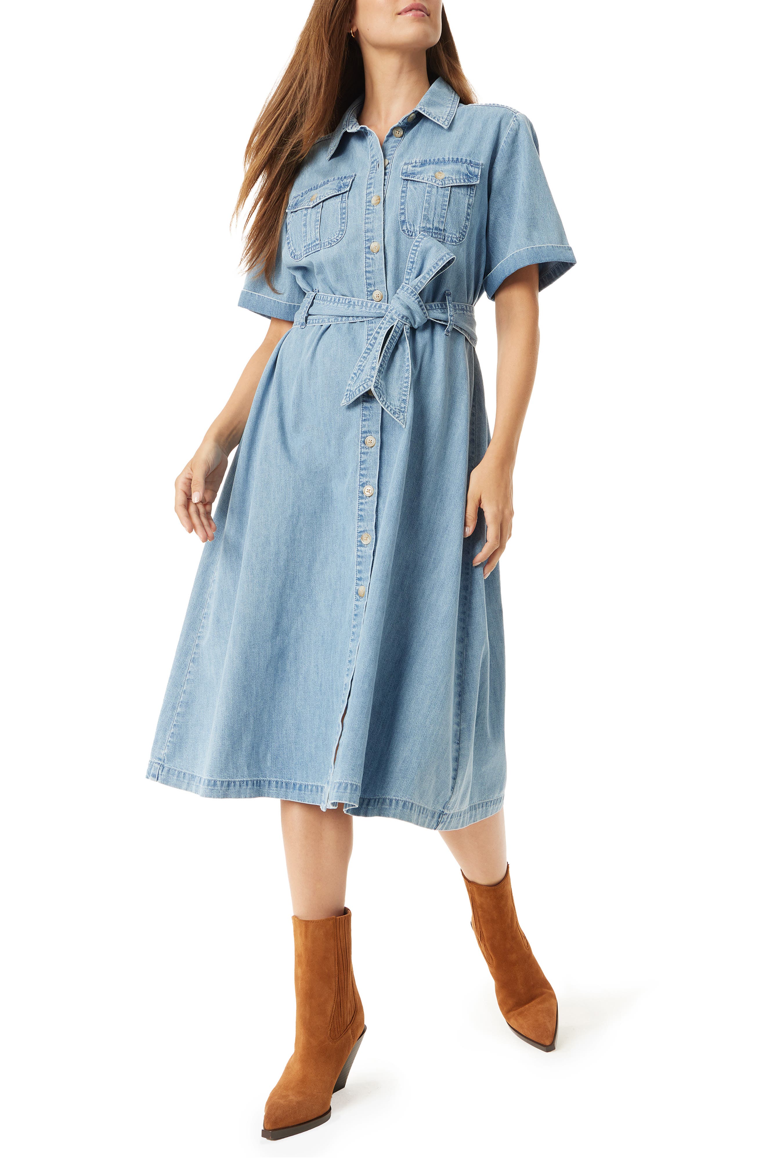 Sam Edelman Jaslynn Safari Denim Midi Dress | Nordstromrack