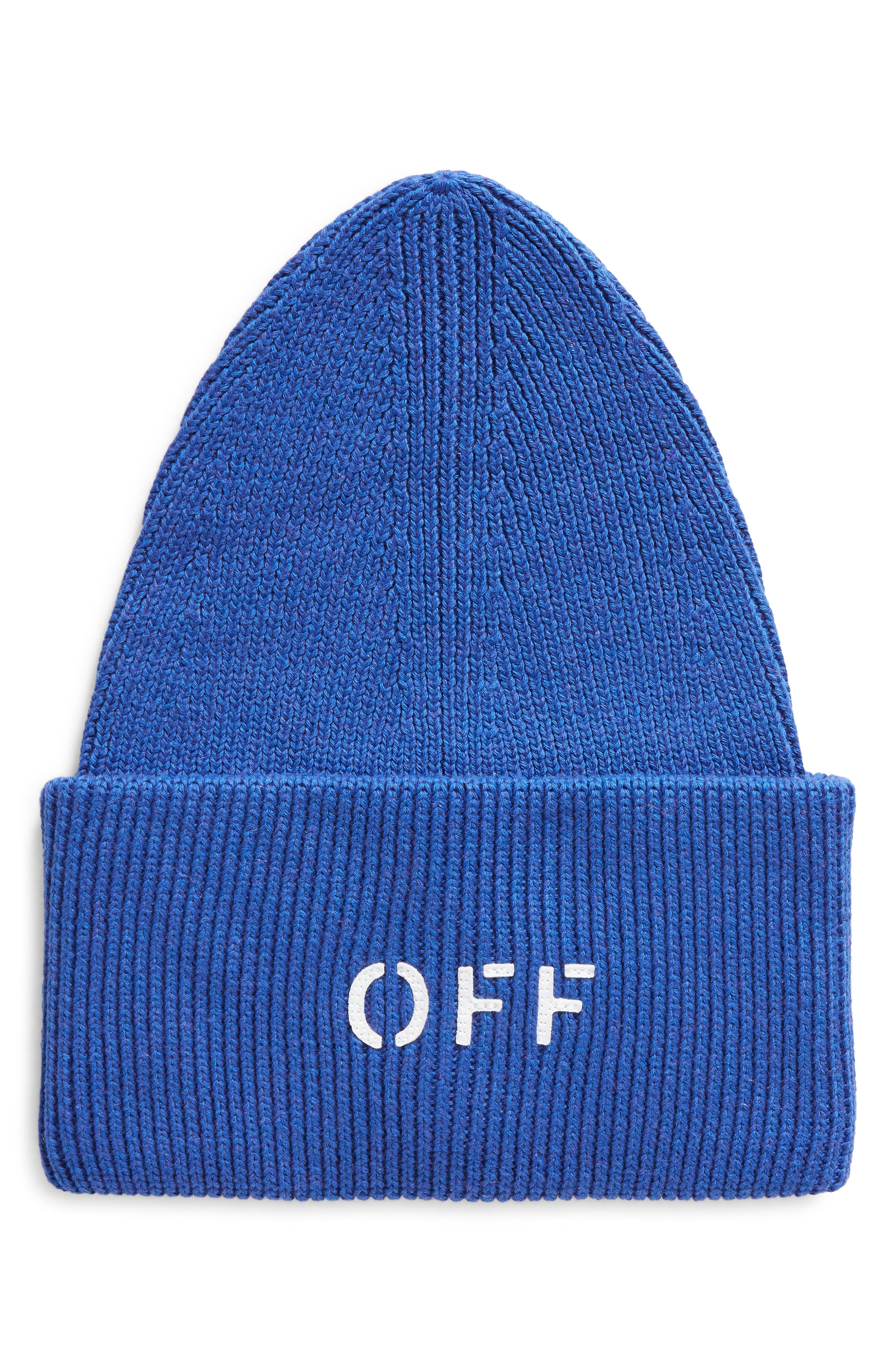 Off-White Logo Stencil Cotton Blend Beanie | Nordstromrack