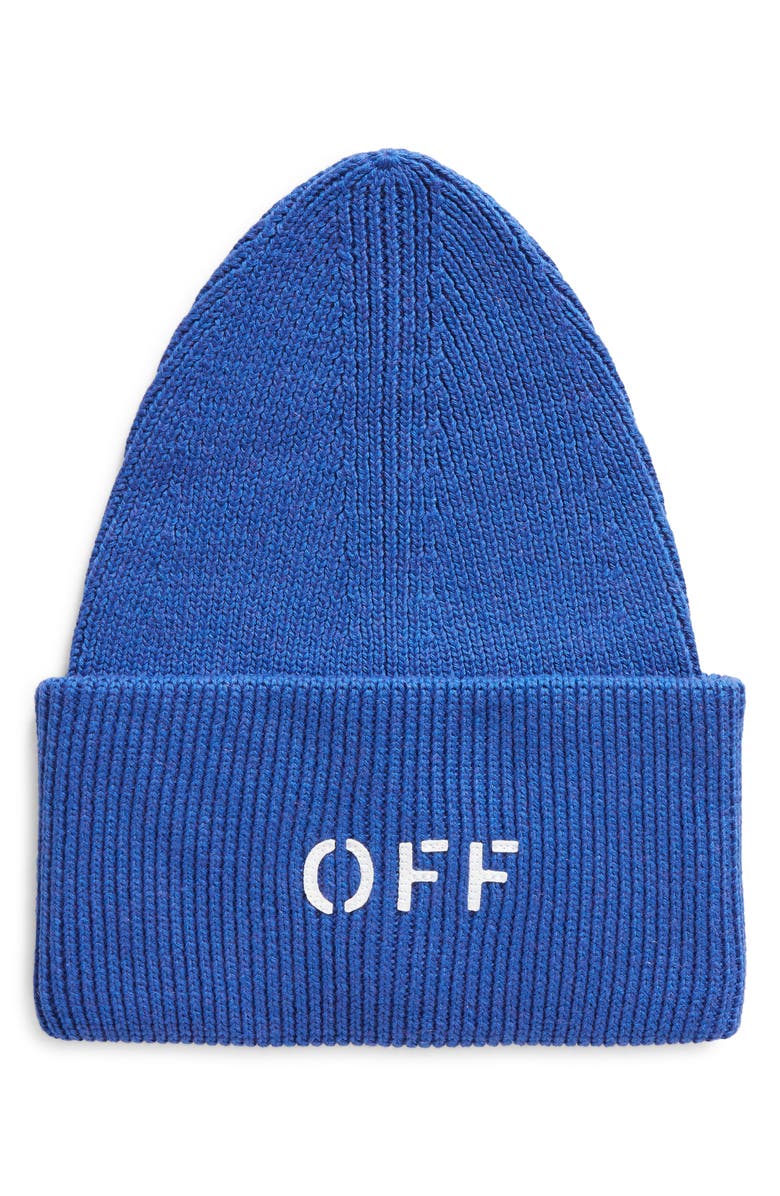 Off-White Logo Stencil Cotton Blend Beanie | Nordstromrack
