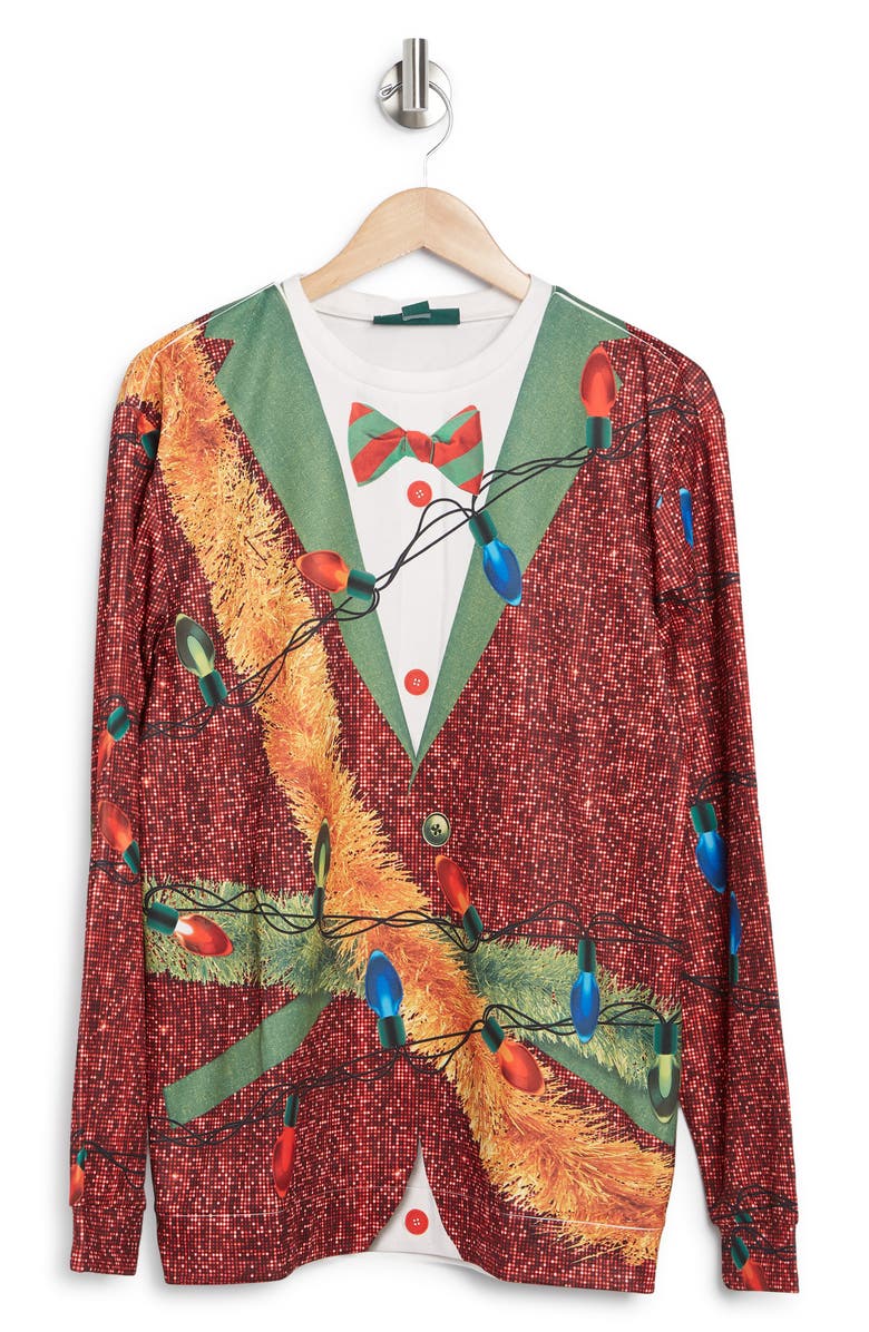 Ugly Christmas Sweater Sparkle Suit Crewneck T-Shirt | Nordstromrack
