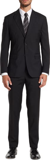 ZANETTI BLACK Milano Notch Two-Button Sartorial Suit | Nordstromrack
