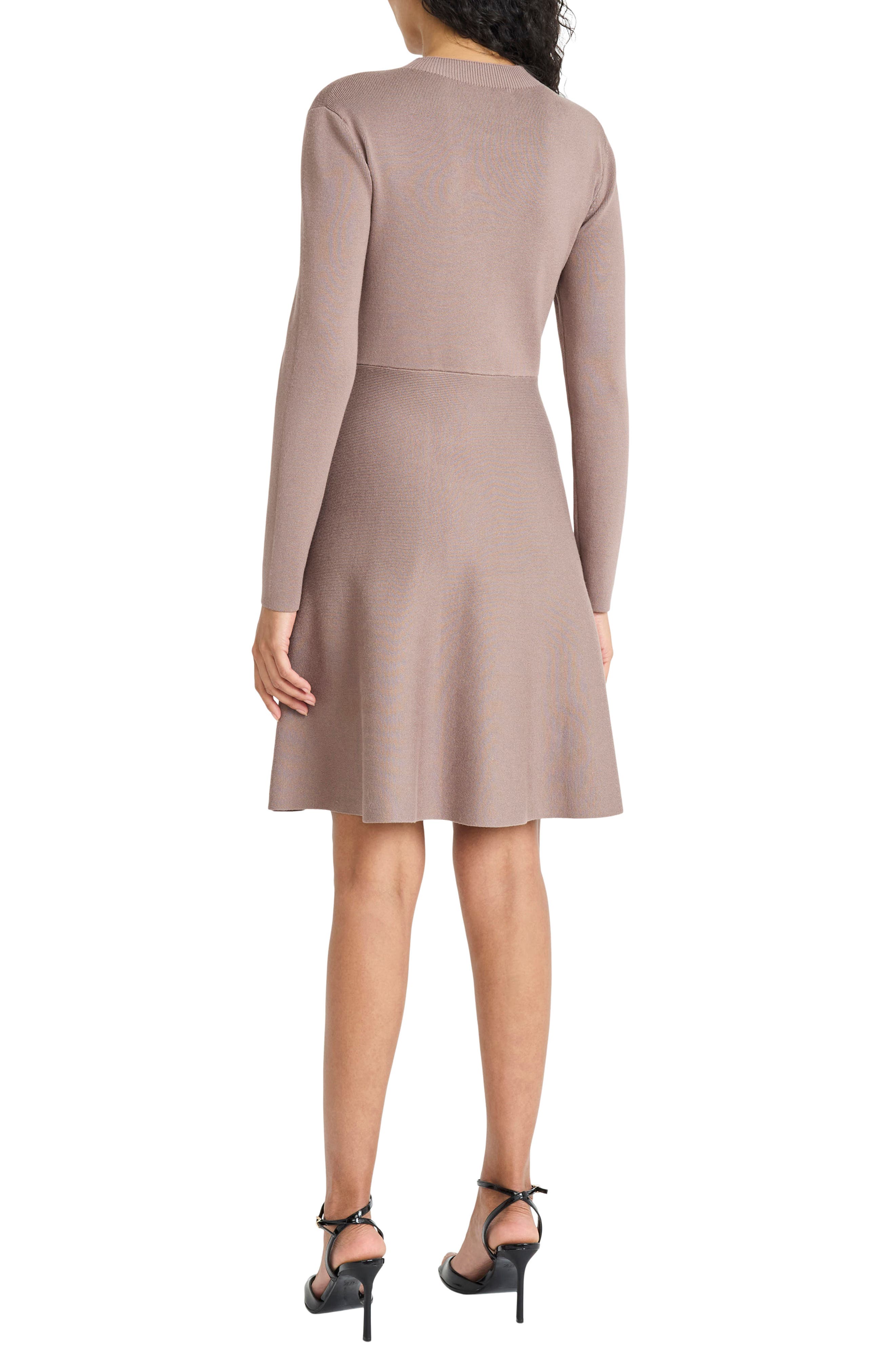 Maggy London Long Sleeve Fit & Flare Sweater Dress | Nordstromrack