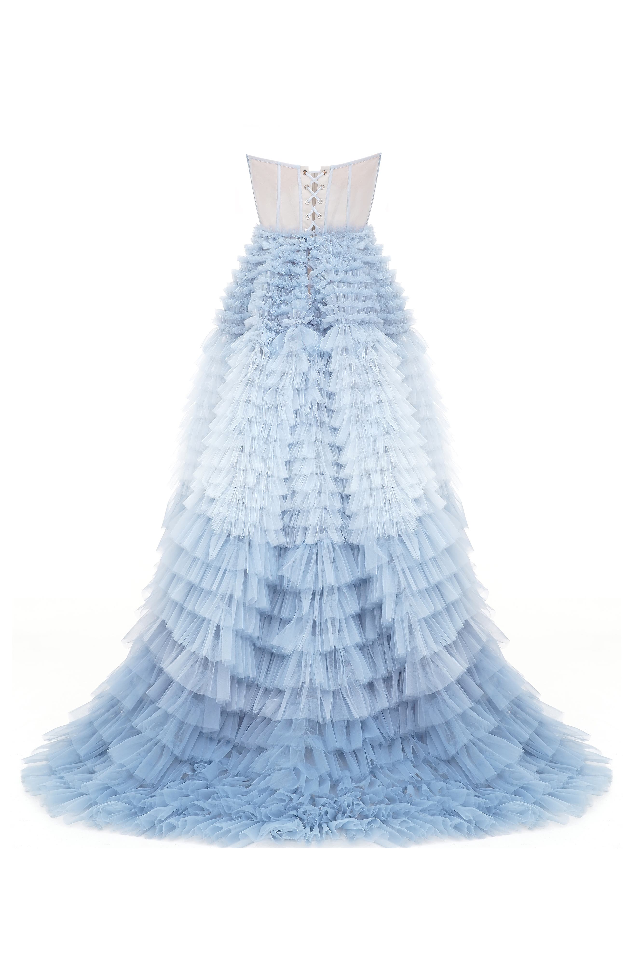 Milla Light Blue Strapless Frill-Layered Fluffy Dress | Nordstrom
