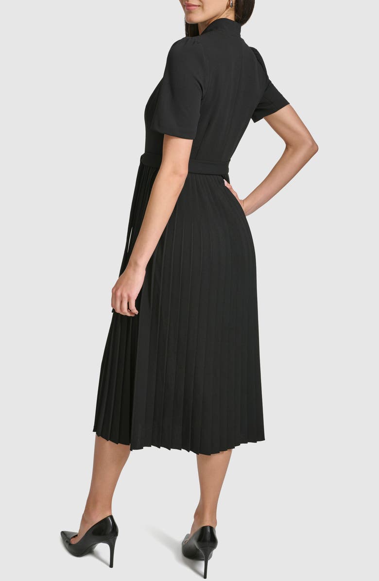Calvin Klein Notch Collar Pleated Midi Dress | Nordstromrack