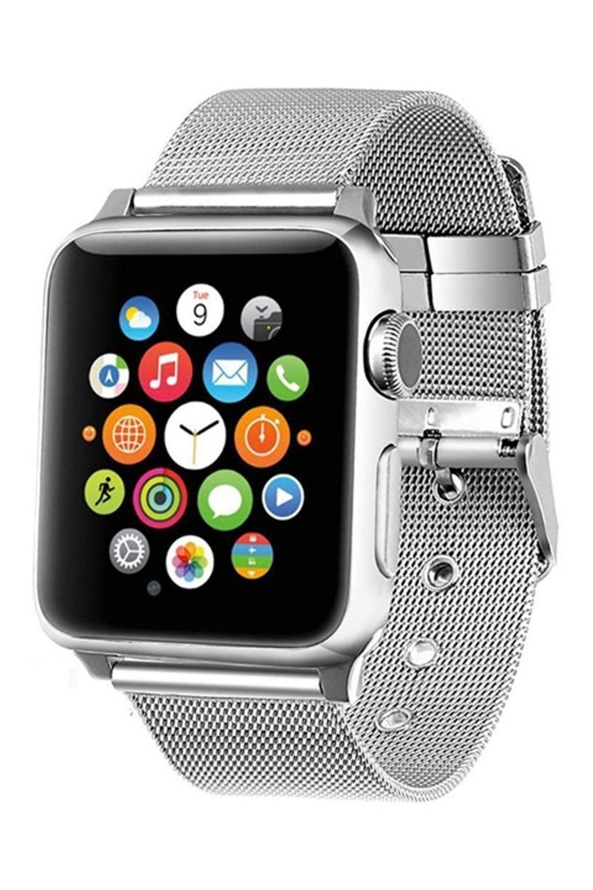 The Posh Tech Silver Stainless Steel 42mm Apple Watch 1/2/3/4 Band ...