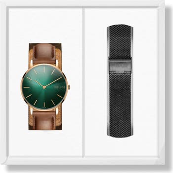 Solios Watches The Rainforest Classic Bundle | Green Dial - Rose Gold ...