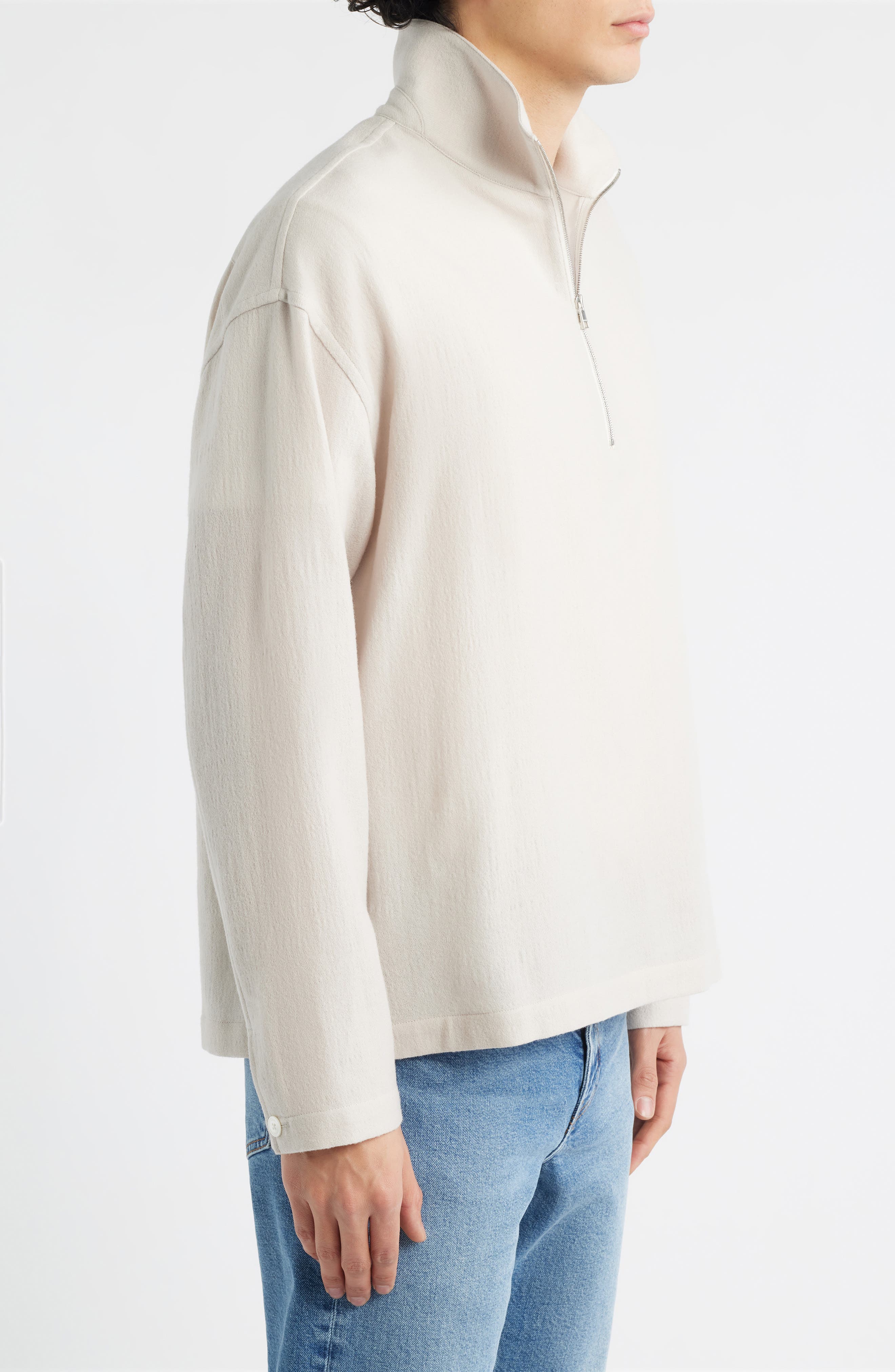 FRAME Half Zip Wool Overshirt | Nordstrom