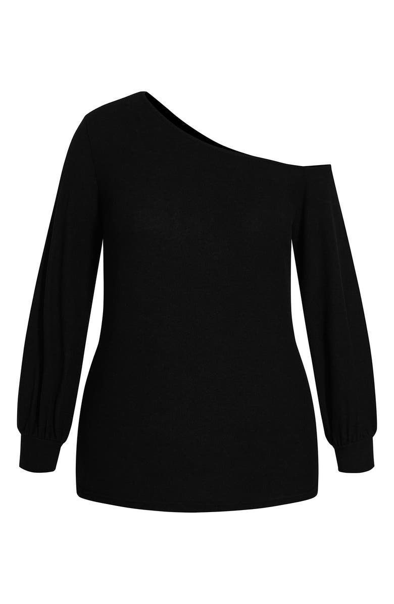 City Chic Shoulder Lust One-Shoulder Long Sleeve Top | Nordstromrack