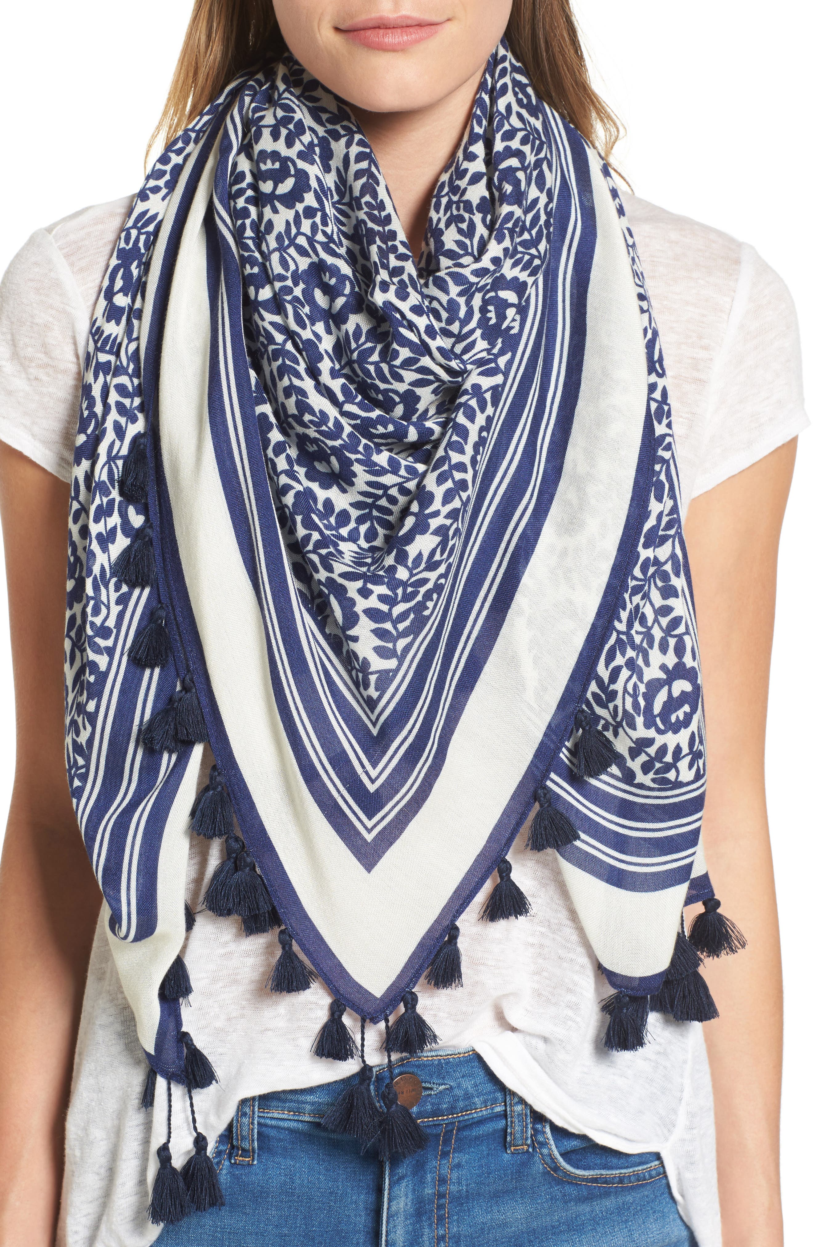 Rebecca Minkoff Floral Tassel Scarf | Nordstrom