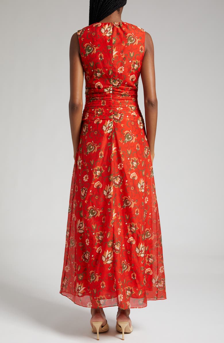 SIR Reyes Floral Print Ruched Cotton & Silk Dress | Nordstromrack